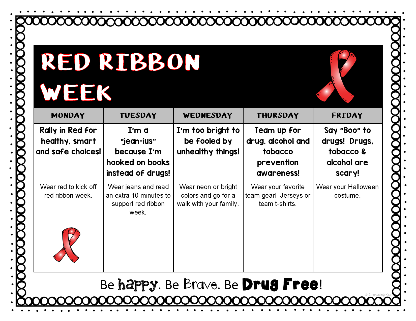 EASY Red Ribbon Week Activities